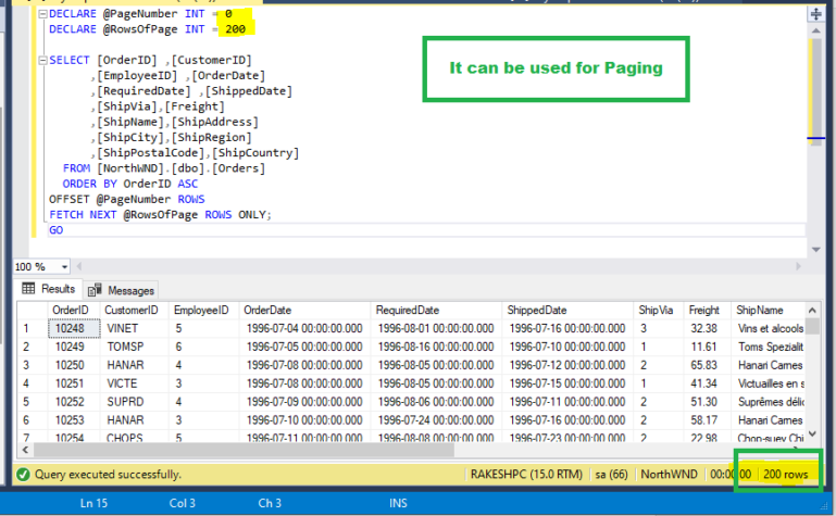 Sql Paging Using Offset And Fetch 2025 8527